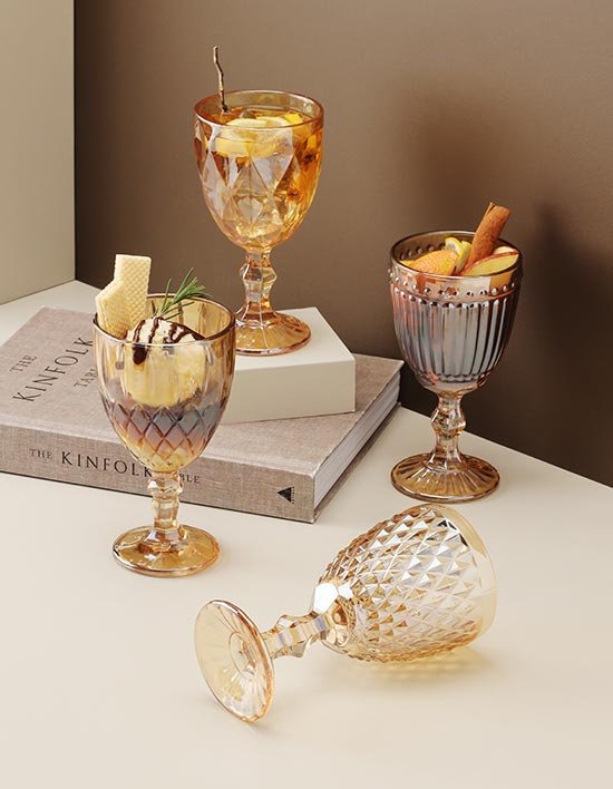 [메종오브제] 몬즈 빈티지엔틱 고블렛 유리잔 300ml/310ml 2P 택1 - 마켓컬리